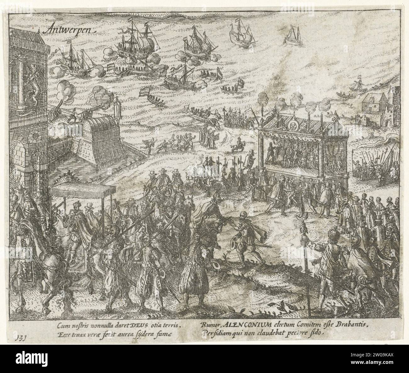 Arrival of the Duke of Anjou in Antwerp, 1582, 1613 - 1615 print ...