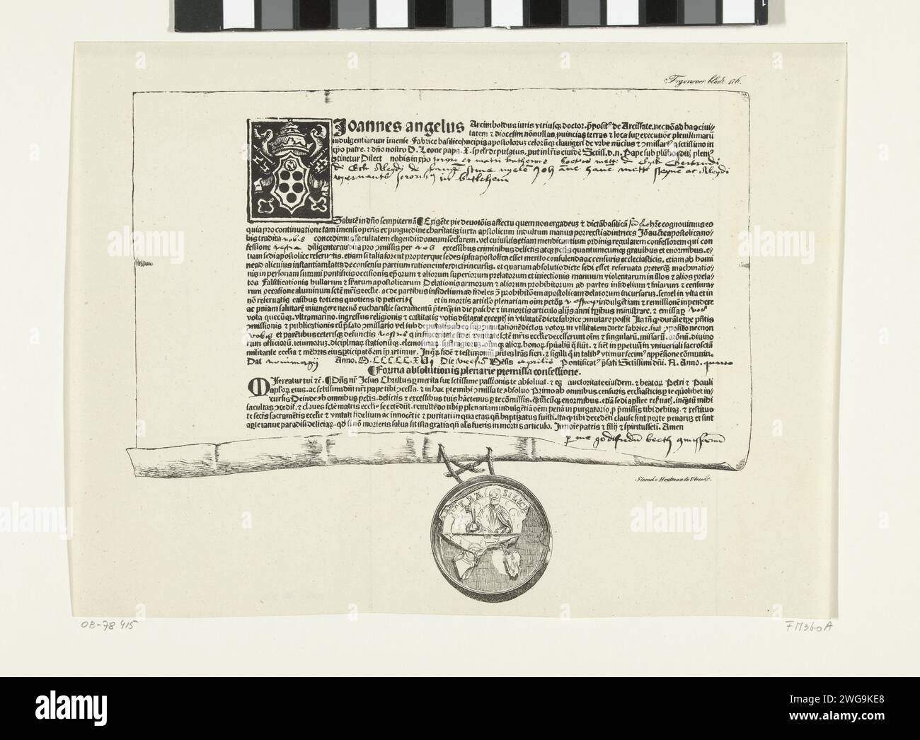 Letter letter given by Joannes Angelus Arcimboldus, 1516, 1827 - 1829 ...