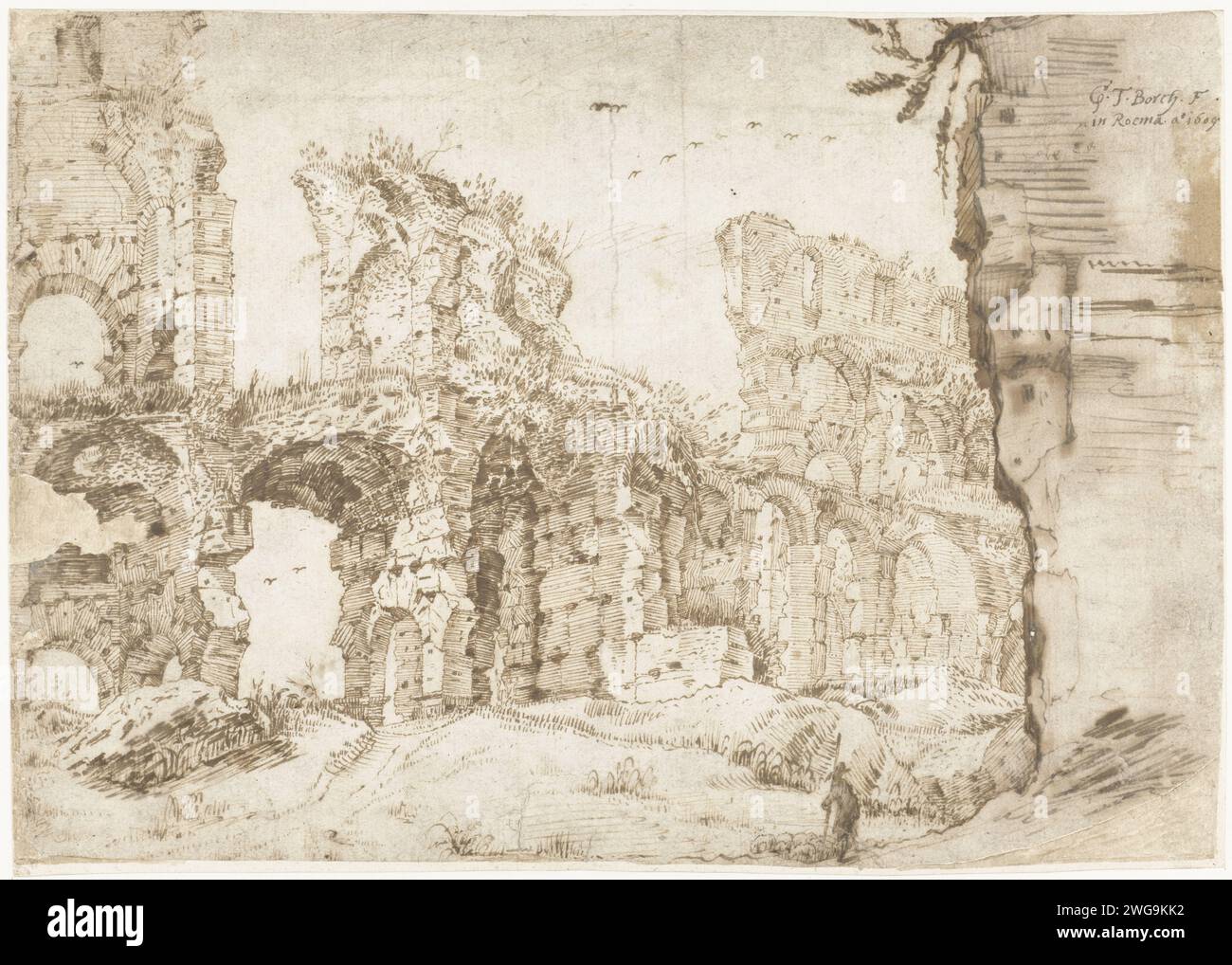 Ruins of the Colosseum, Rome, seen from within, Gerard ter Borch (I ...