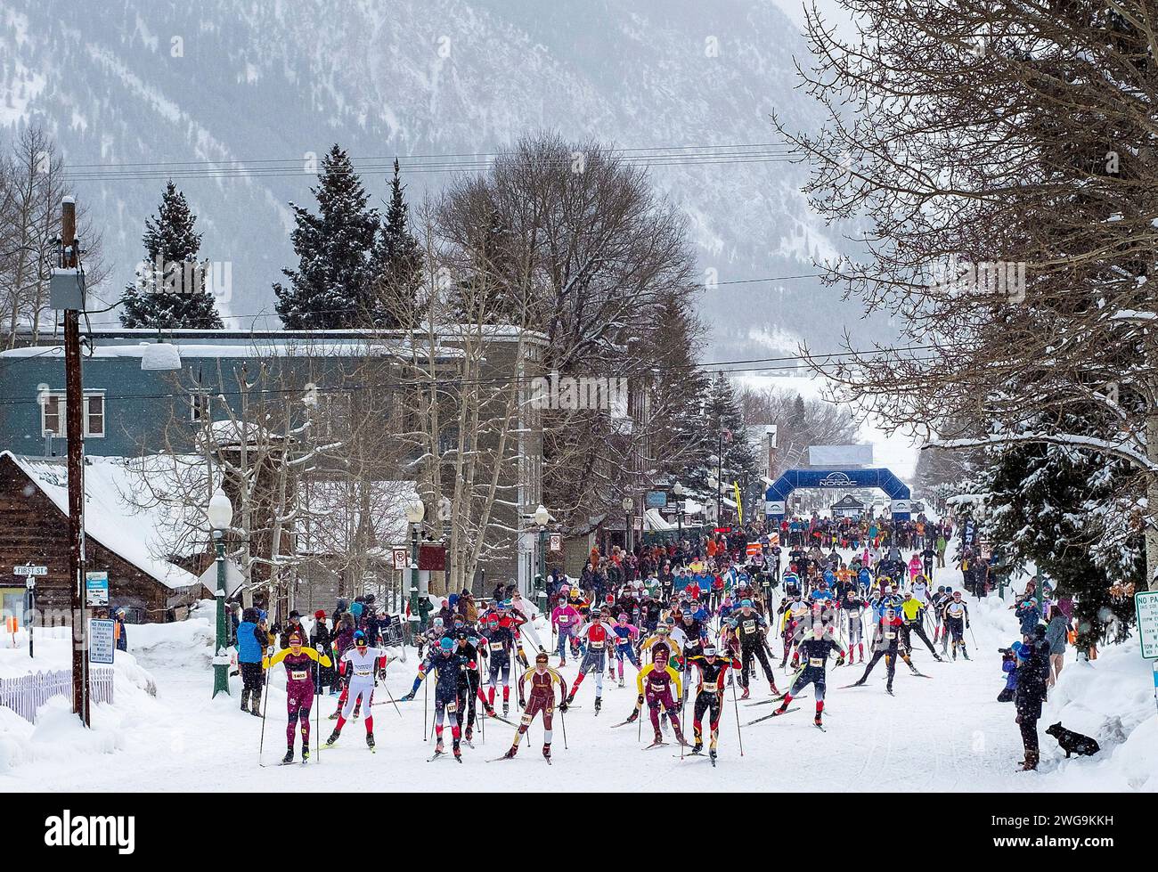 February 03, 2024: Nordic skiers race through Crested Butte's streets ...