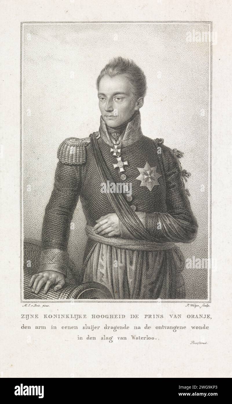 The wounded Prince of Orange, 1815, Philippus Velijn, After Mattheus ...