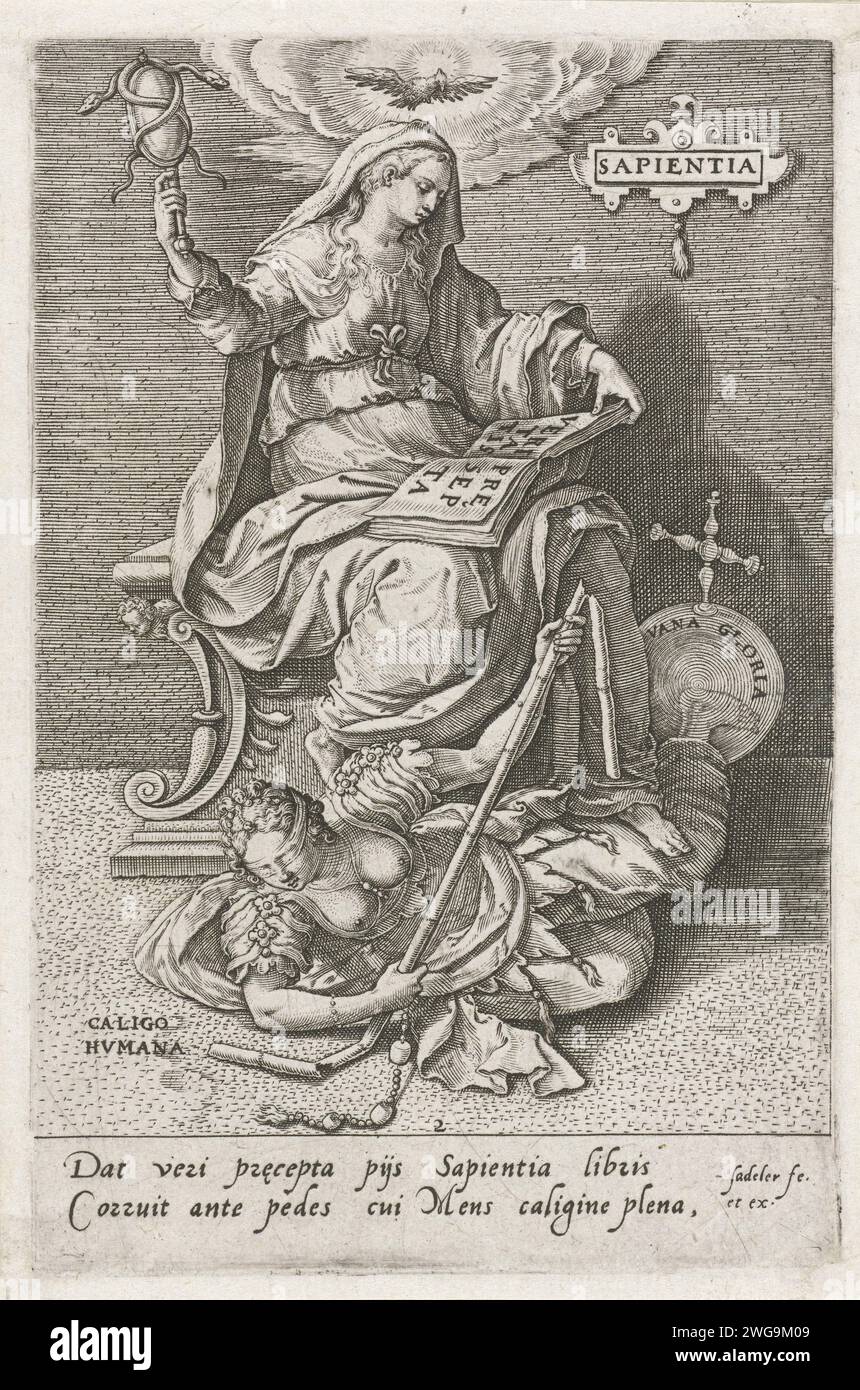 Wisdom (Sapientia) overcomes human bewilderment (Caligo Humana), Johann Sadeler (I), After ...