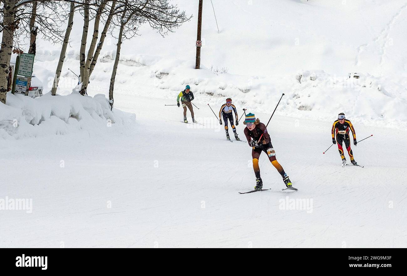 Crested Butte, Colorado, USA. 03rd Feb, 2024. Nordic skiers race ...