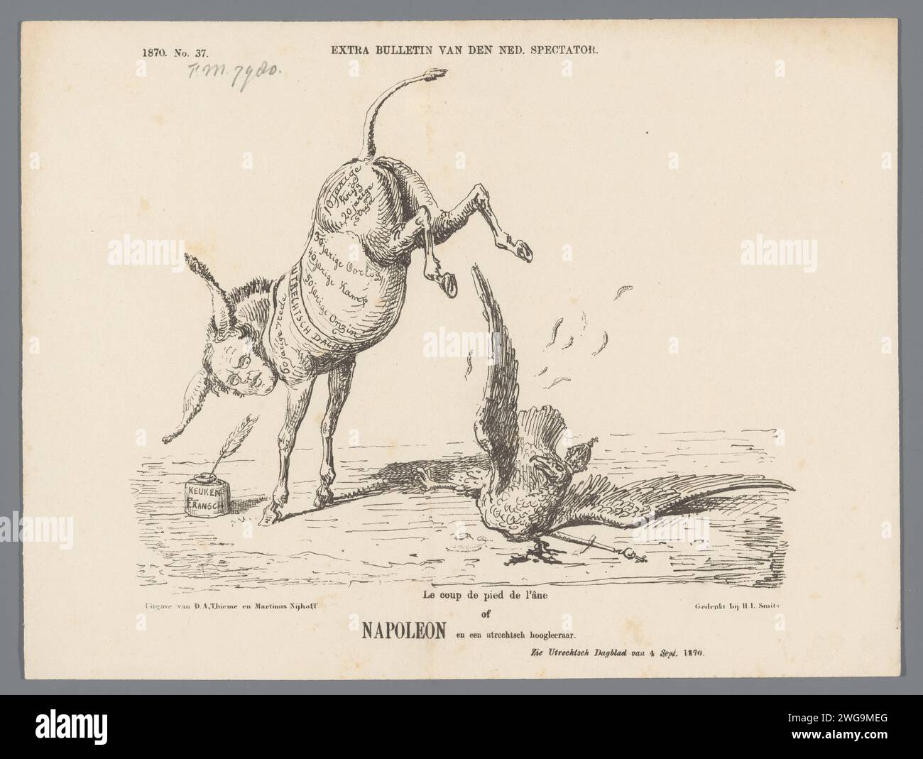 Cartoon on the Utrecht Professor Vreede, 1870, 1870 print Cartoon on ...