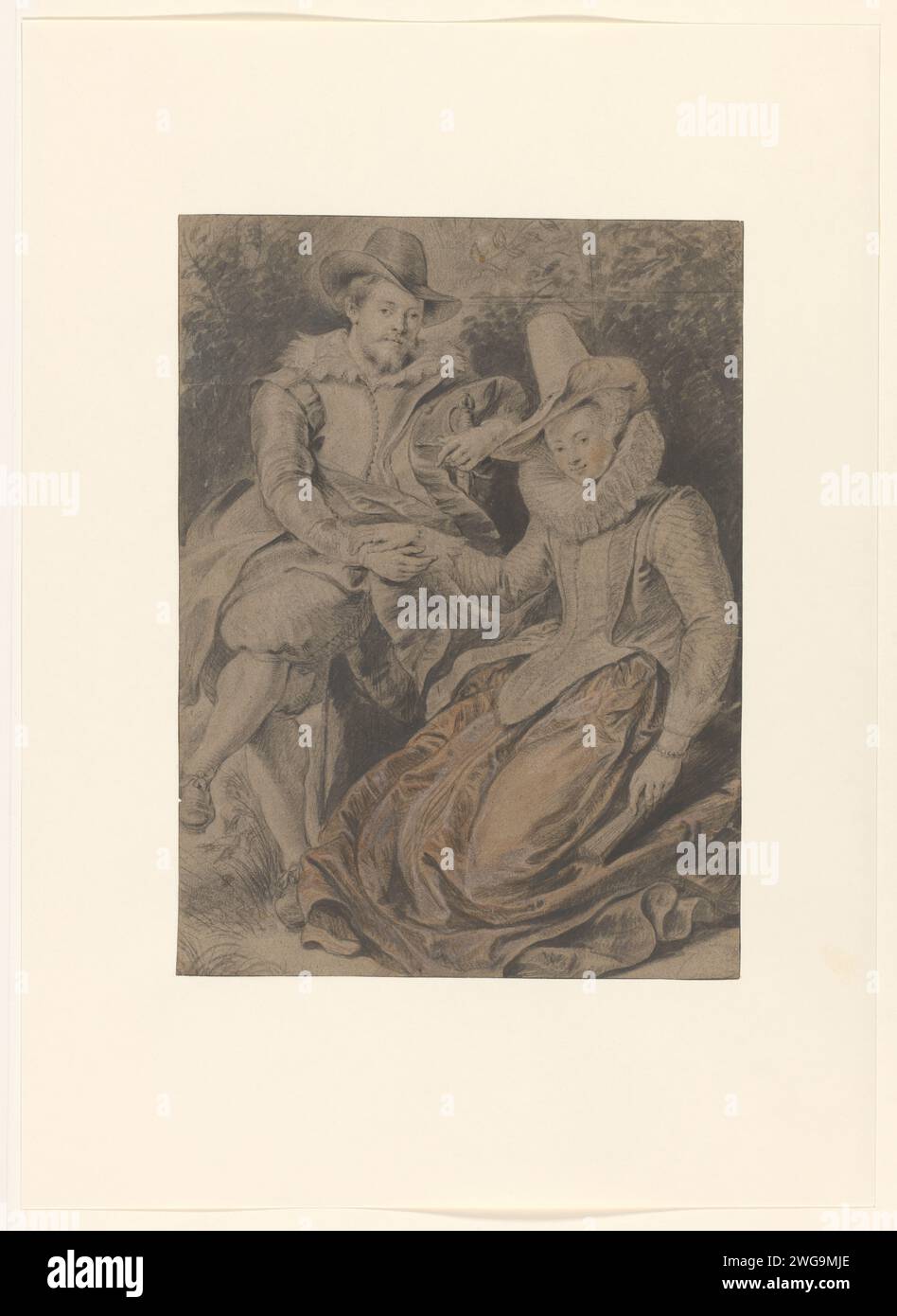 Peter Paul Rubens with his first wife Isabella Brant, Anonymous, After Peter Paul Rubens, 1609 ...