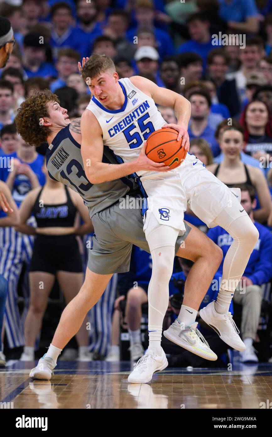 OMAHA, NE - FEBRUARY 02: Creighton Bluejays guard Baylor Scheierman (55 ...