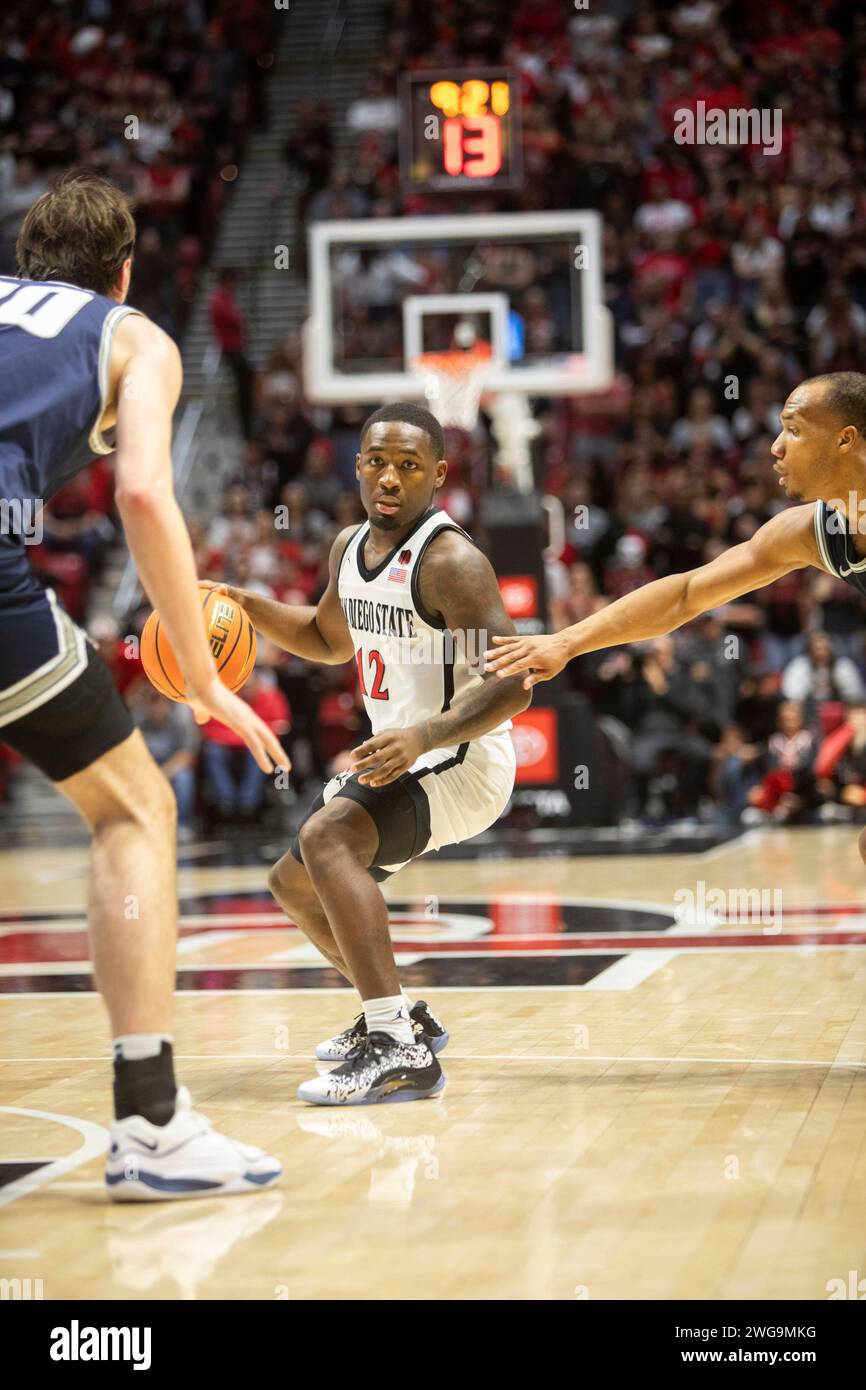 SAN DIEGO, CA - FEBRUARY 03: San Diego State Aztecs guard Darrion ...