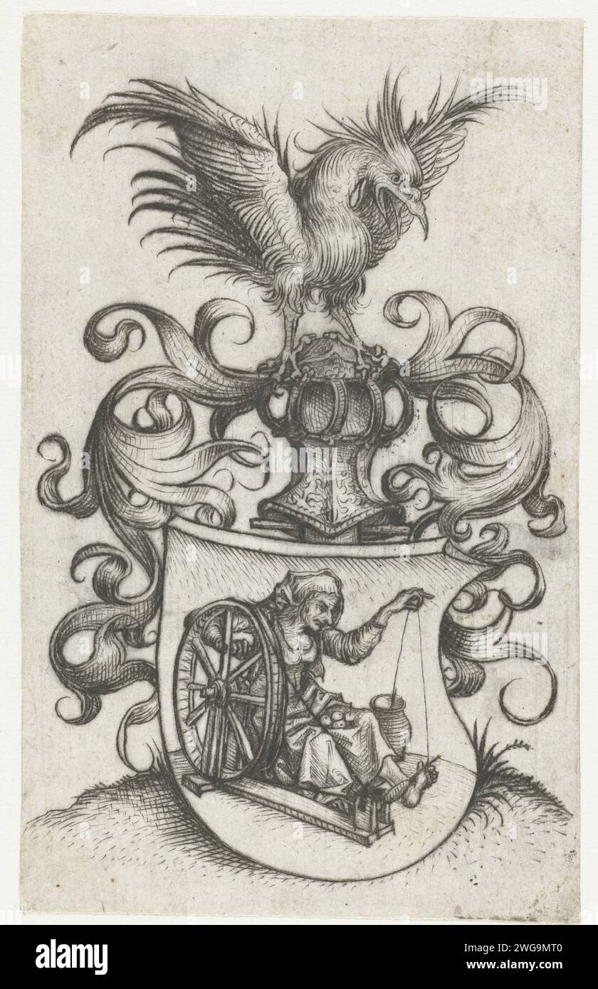 Coat of arms with old twine, master of the Amsterdam cabinet, 1488 ...