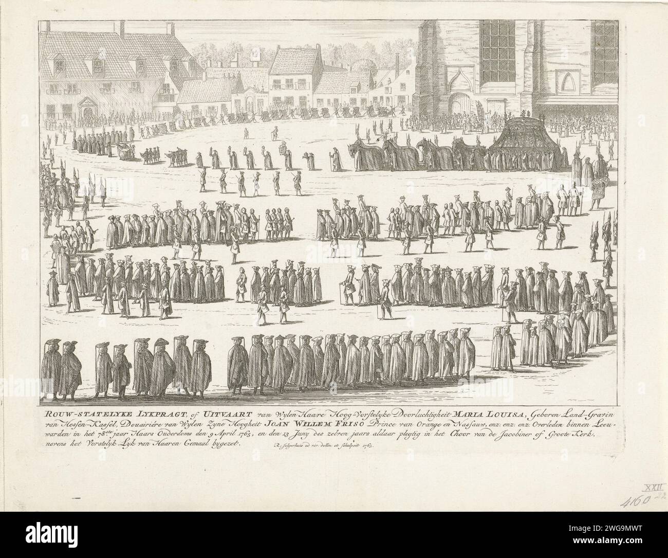 Funeral procession of Princess Maria Louise, 1765, 1765 print The ...