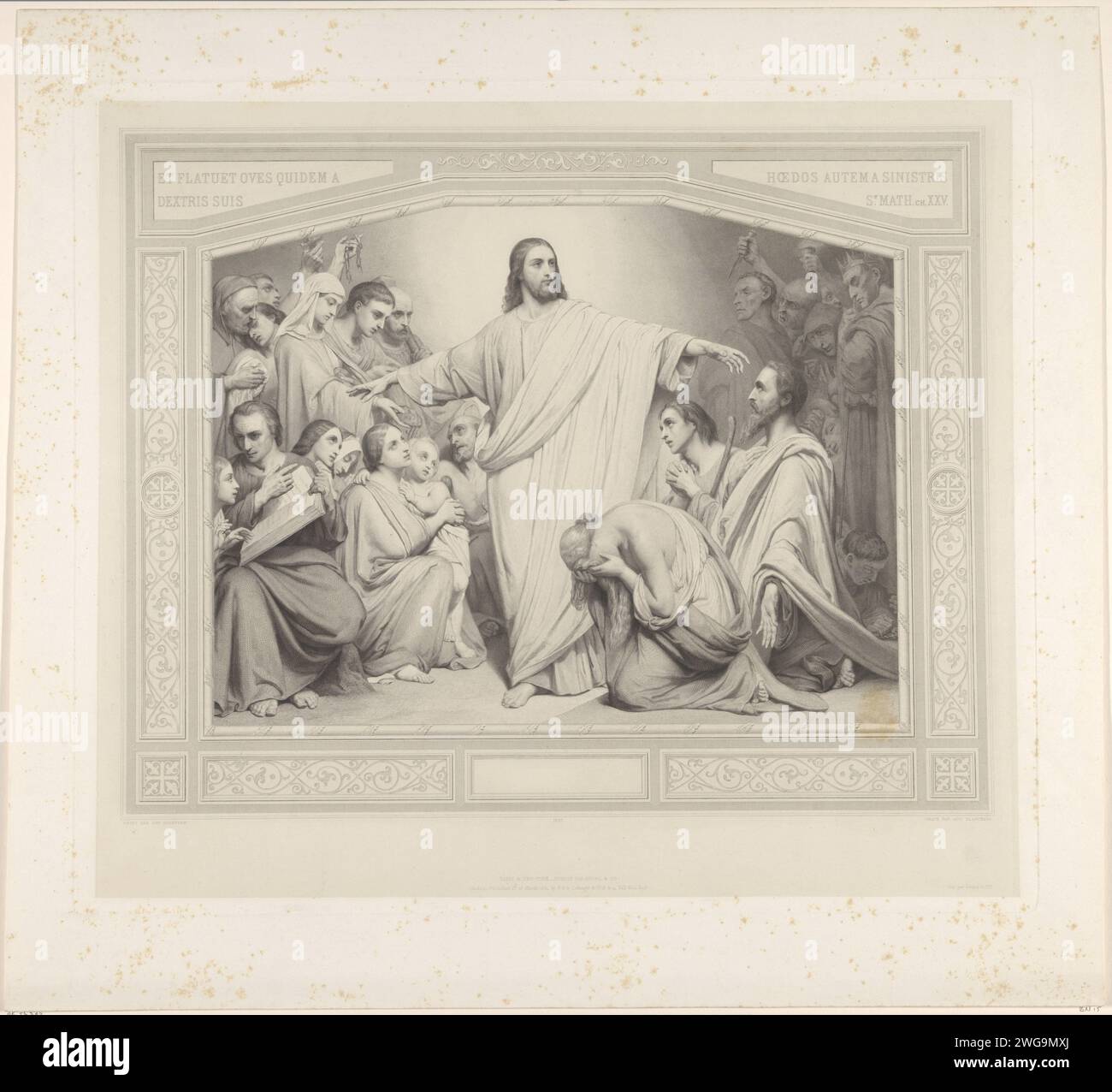 Christ among kneeling people, Auguste Thomas Marie Blanchard, After Ary ...