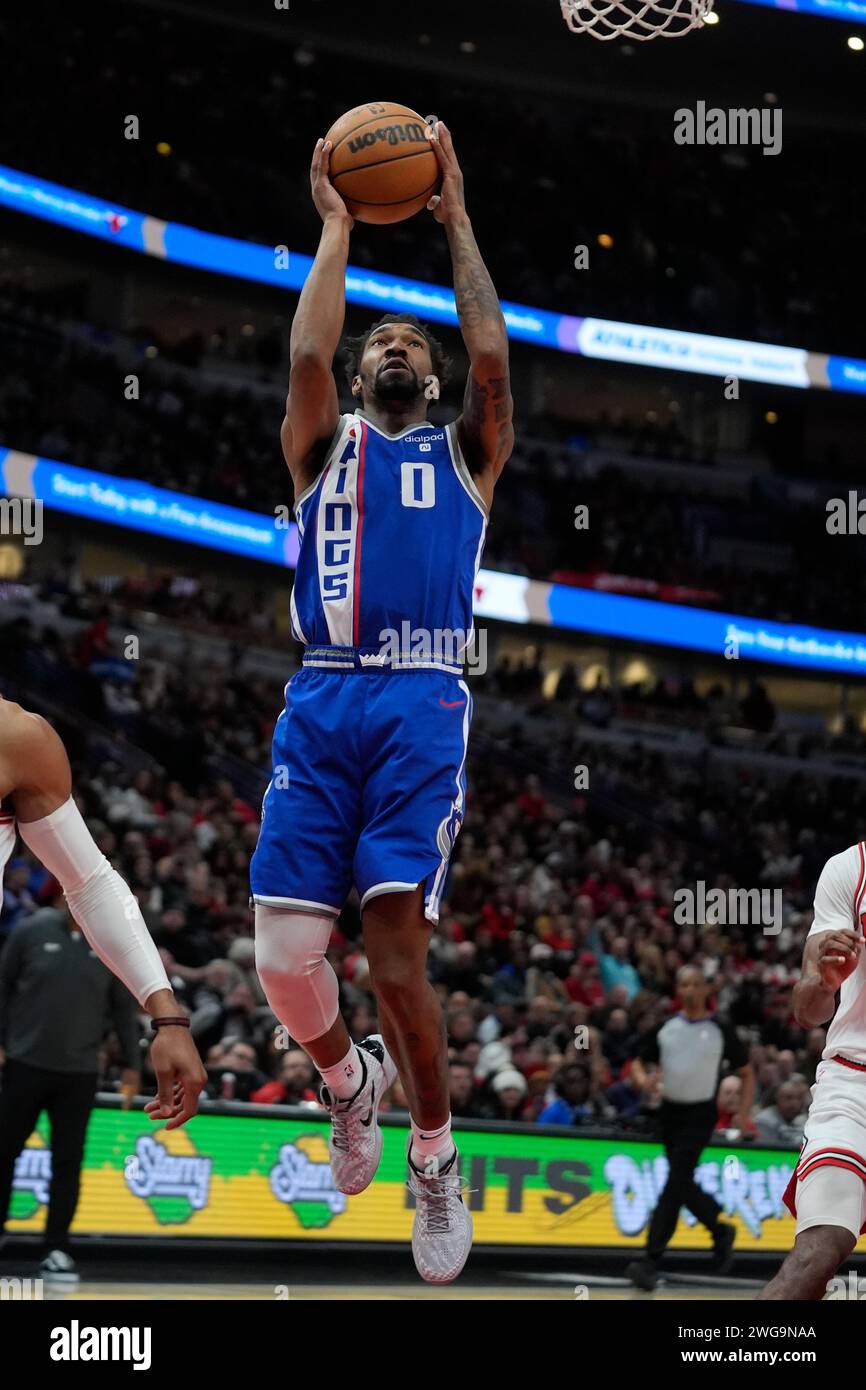 Sacramento Kings guard Malik Monk goes up for a basket during the first ...