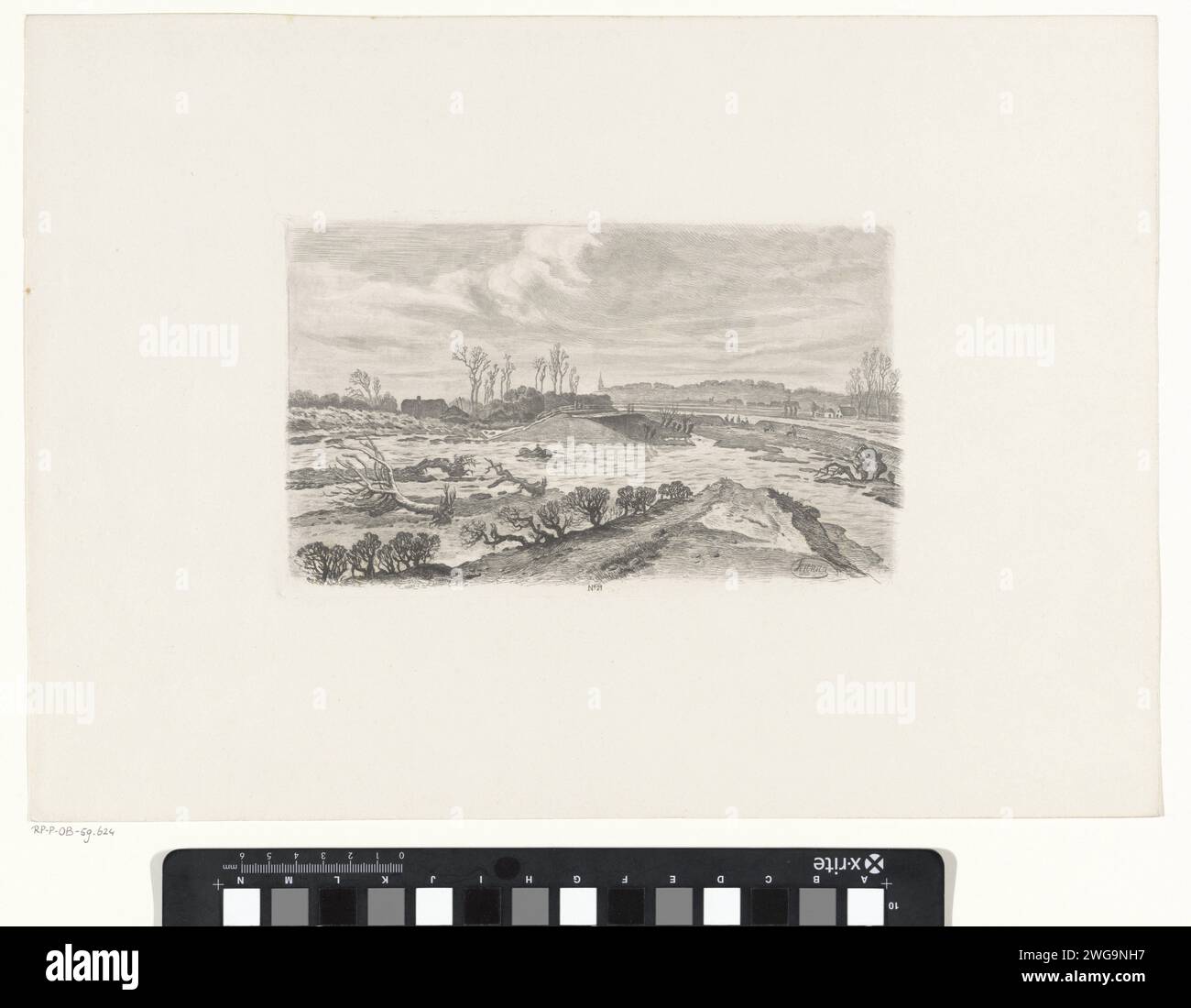 Flooded landscape, no. 21, Jacobus Sörensen, 1827 - 1857 print Flooded ...