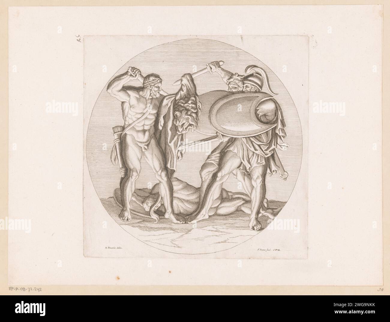 Hercules fights with Diomedes, Jean Pesne, After Nicolas Poussin, 1678 ...