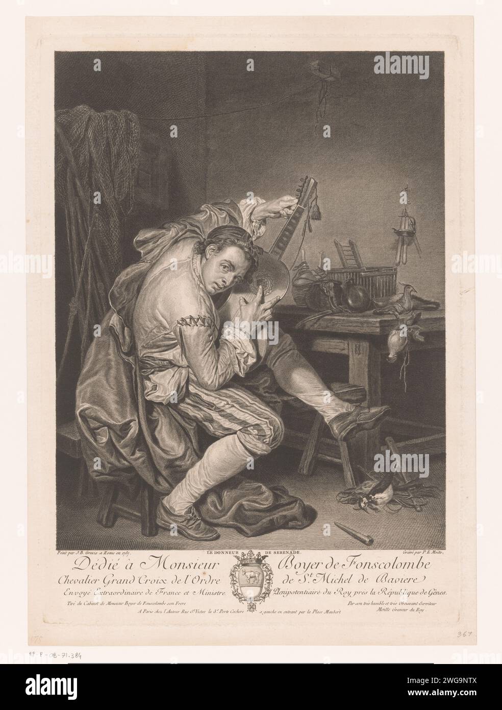 Guitarist votes his guitar, Pierre Etienne Moitte, After Jean -Baptiste ...