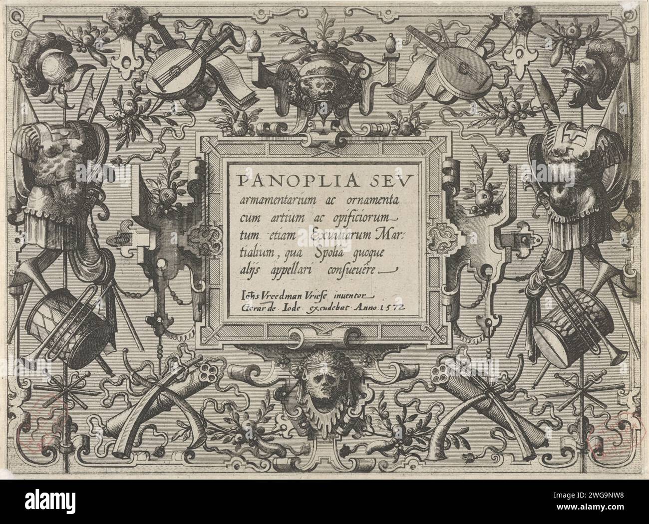 Title sheet with cartouche in a frame of Rolwerk, 1572 print Trophies ...