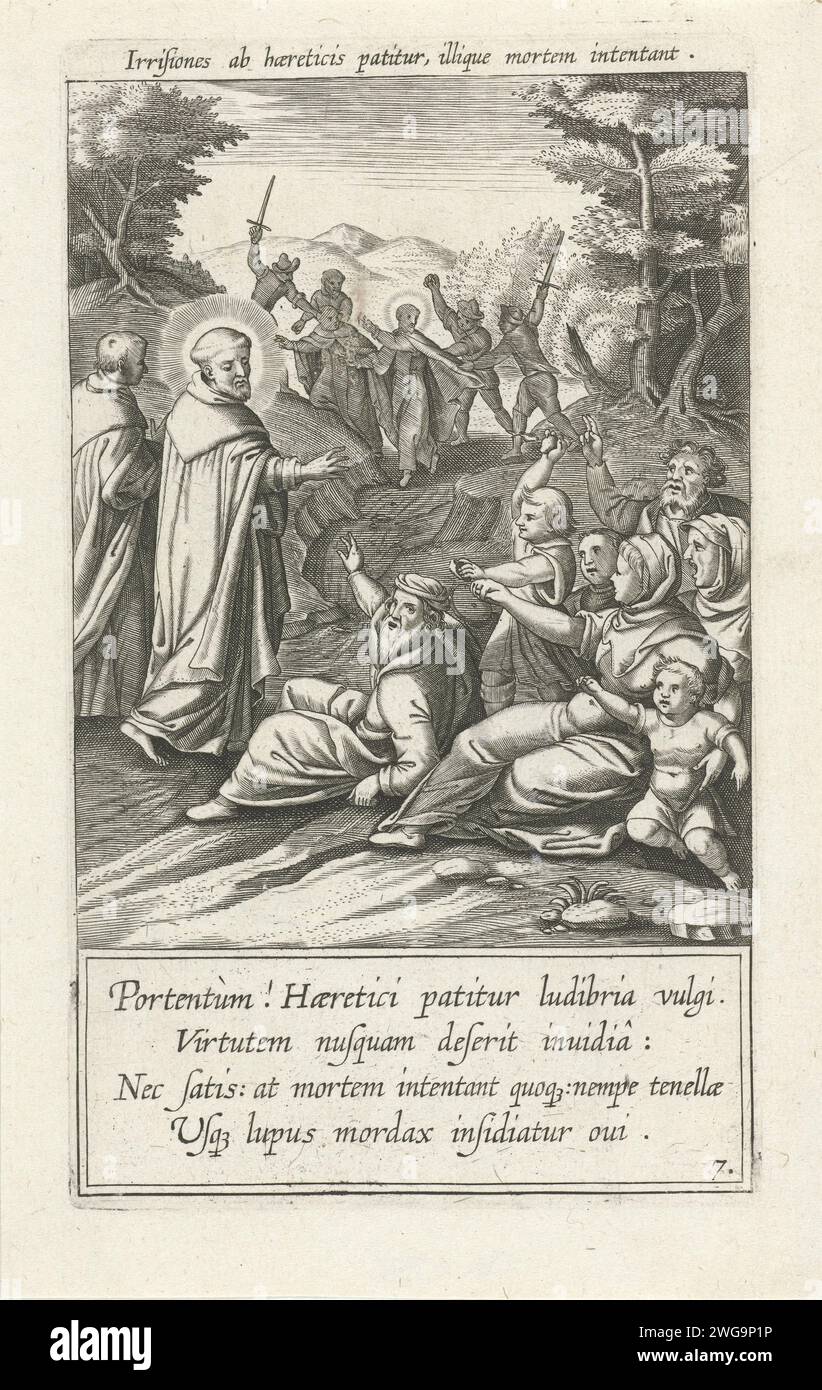 Mocking and fans of Saint Dominicus, Theodoor Galle, After Pieter de ...