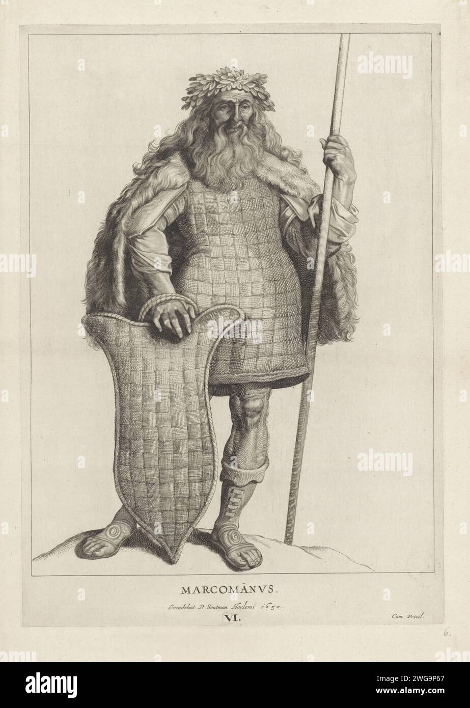 Marcomannen, Cornelis Visscher (II), 1650 print Warrior of the Germanic ...