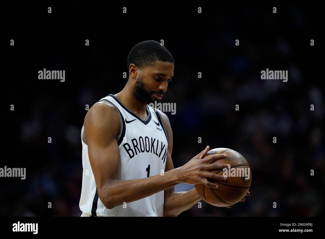 Brooklyn Nets' Mikal Bridges plays during an NBA basketball game ...