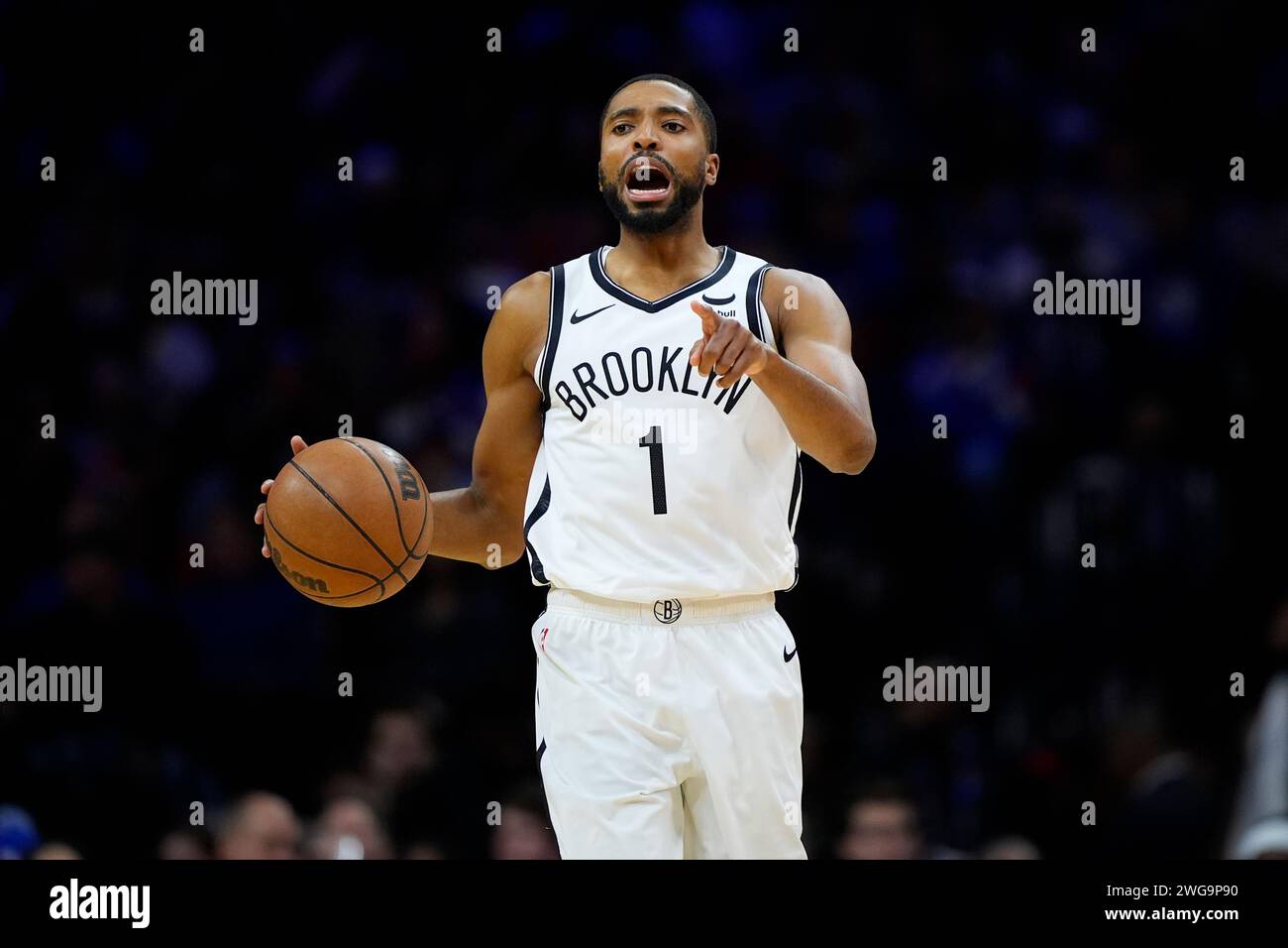 Brooklyn Nets' Mikal Bridges plays during an NBA basketball game ...