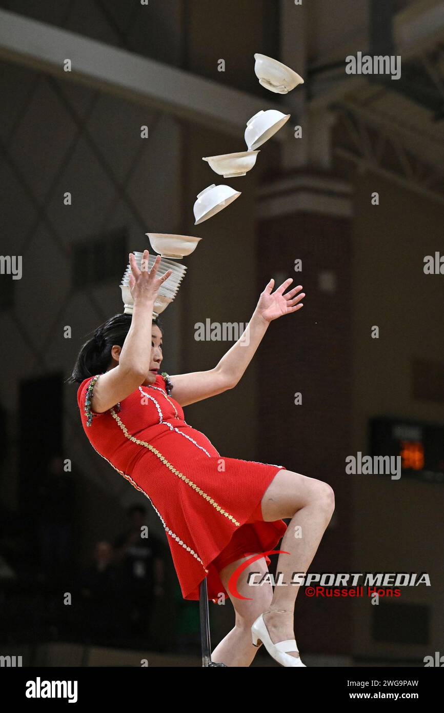 Red Panda performs during halftime an NCAA women's Summit League ...