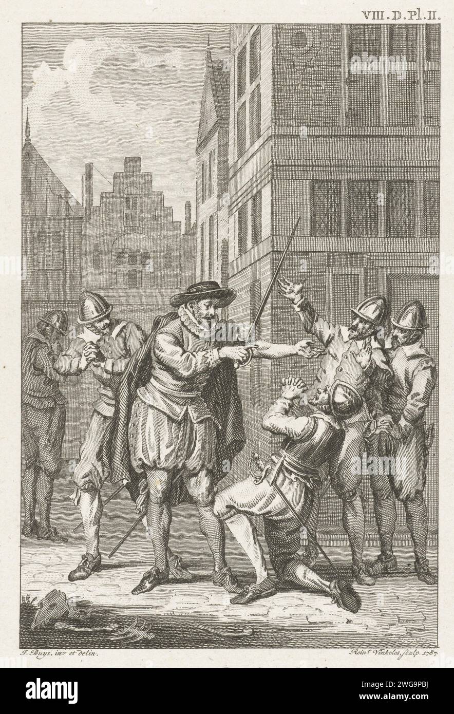 The self -sacrifice of Mayor Pieter van der Werff, 1574, 1787 print The ...