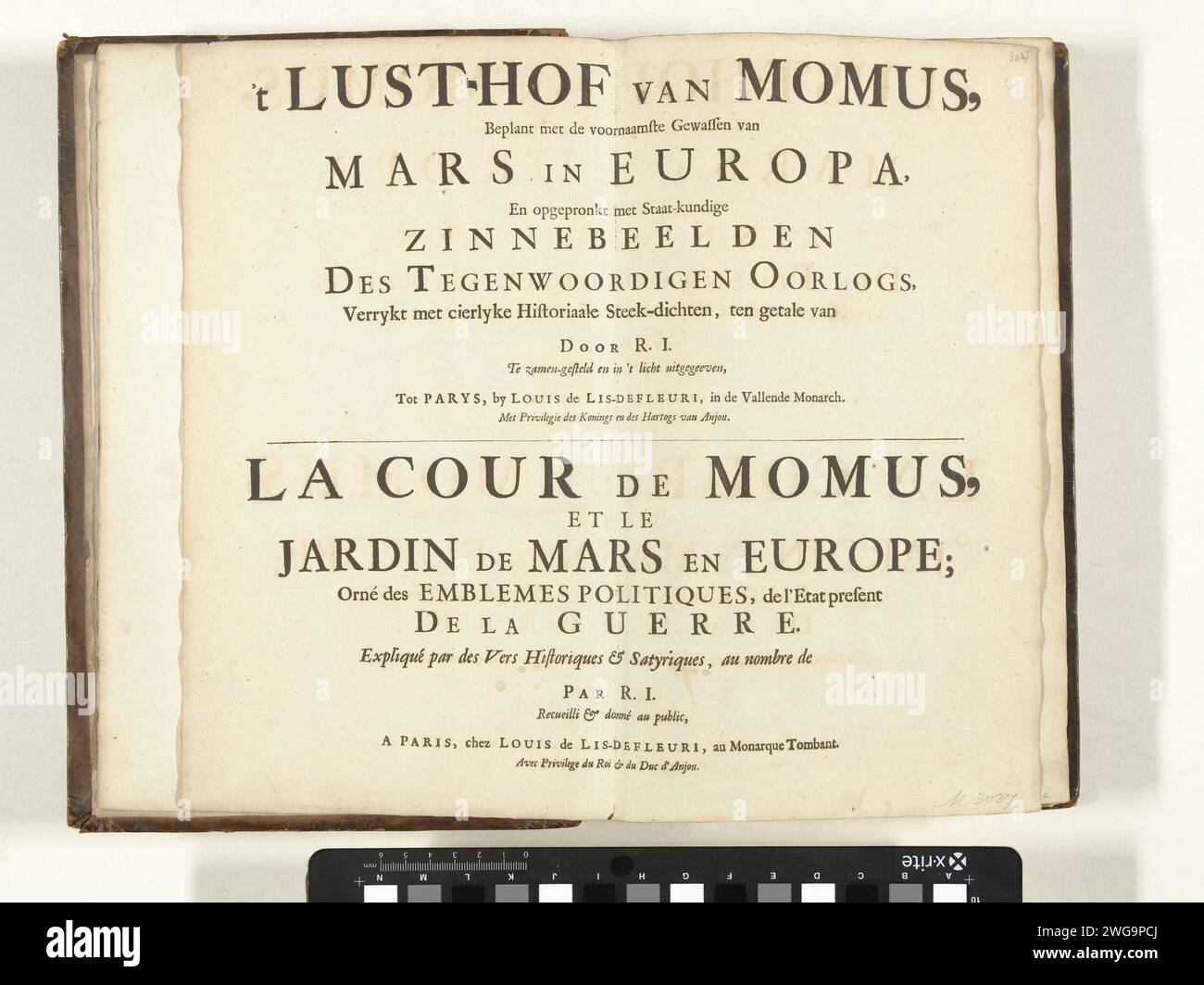 Title page for 't Lust-Hof van Momus, ca. 1713, 1713 Title page for the ...