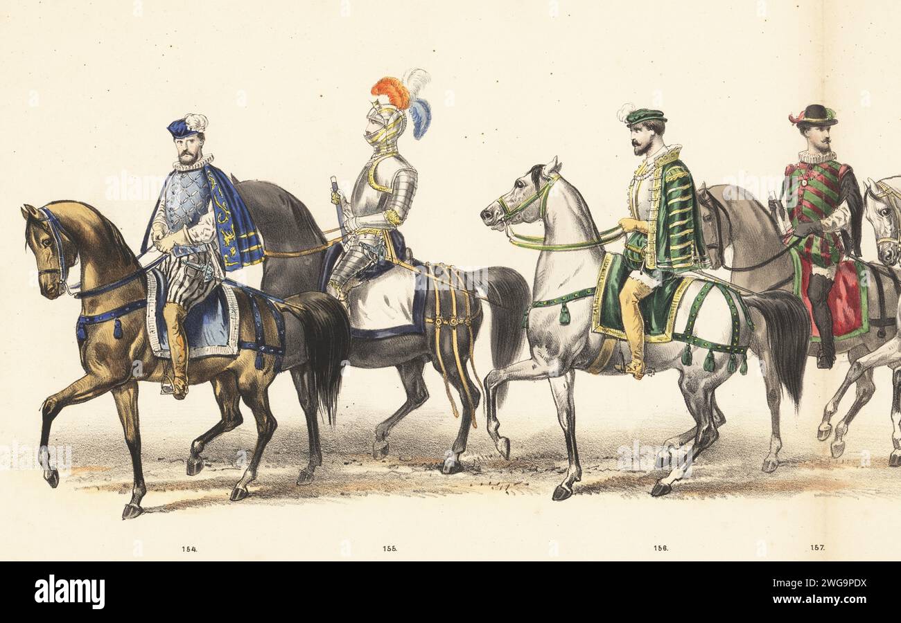 Costume of Dutch and English nobles, 1586. Army commanders Justinus van ...