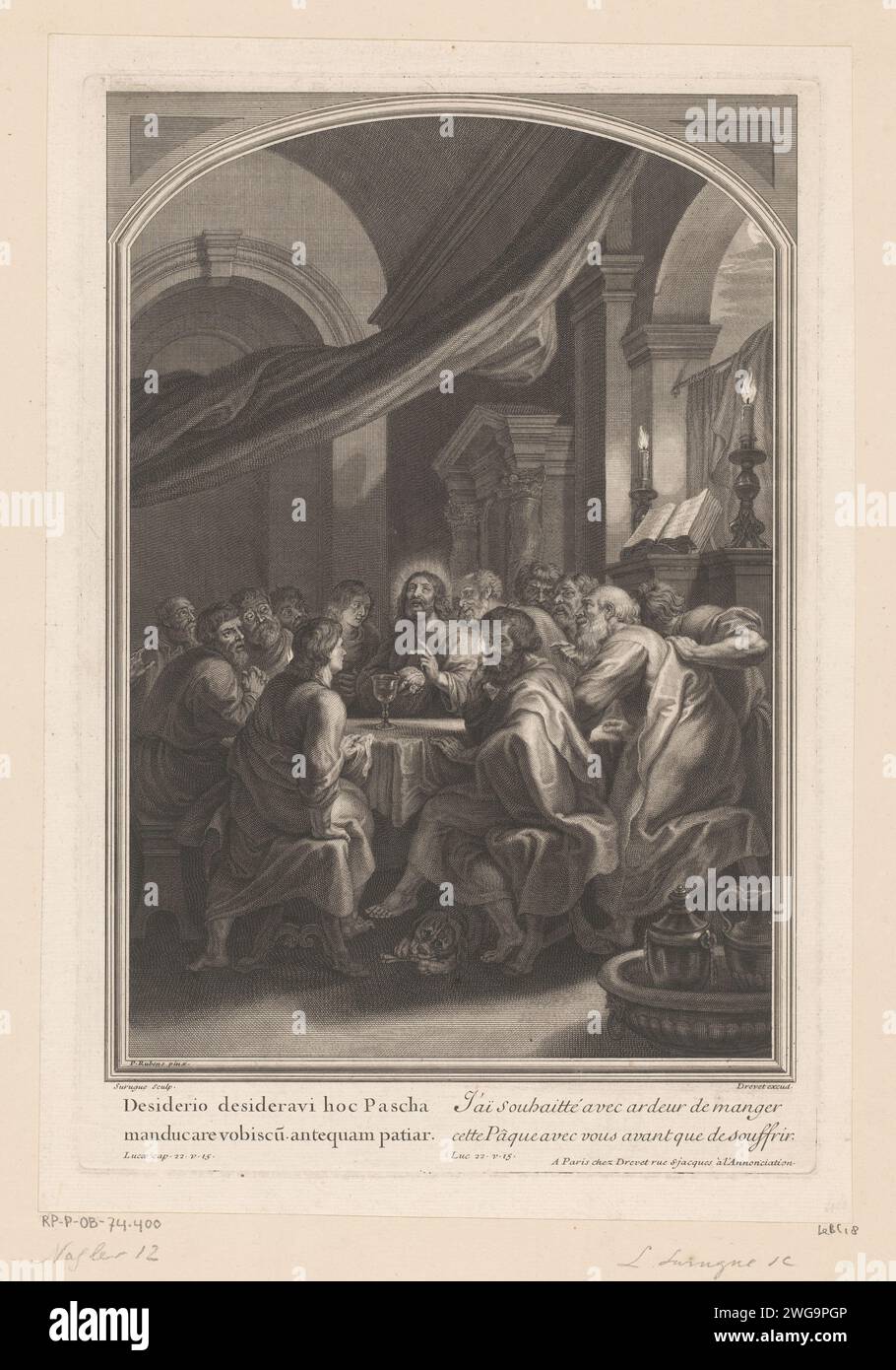The Last Supper, Louis Surugue, After Peter Paul Rubens, 1691 - 1767 ...