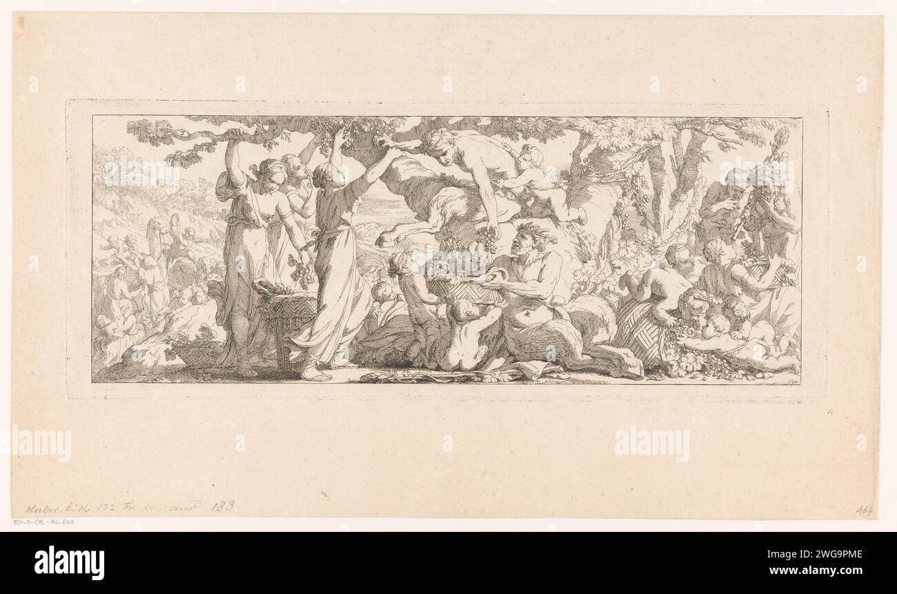Picking the grapes, Joseph-Marie Vien (I), c. 1750 print Bacchantic ...