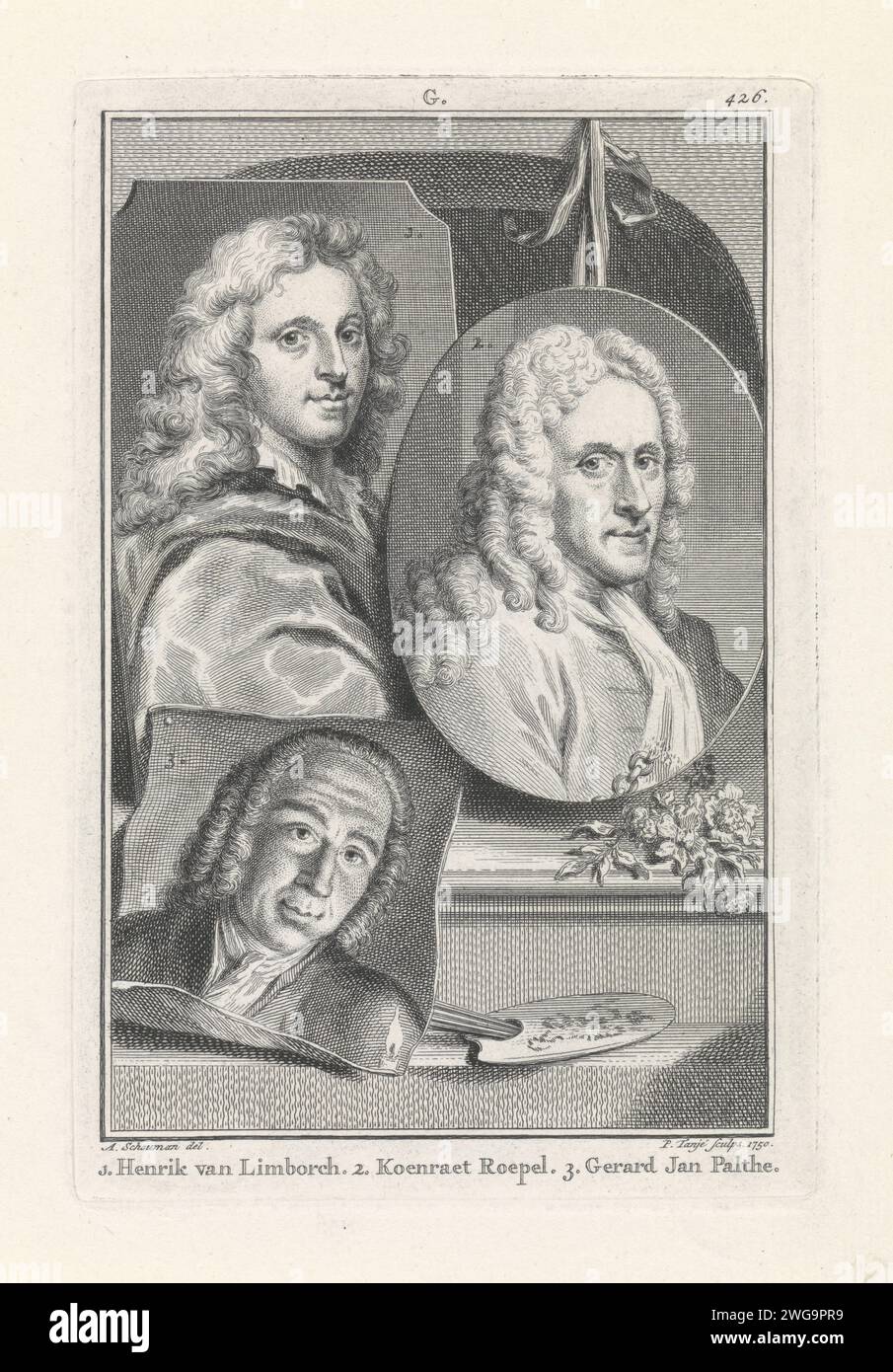 Portraits of Hendrik van Limborch, Coenraet Repel and Gerhard Jan ...