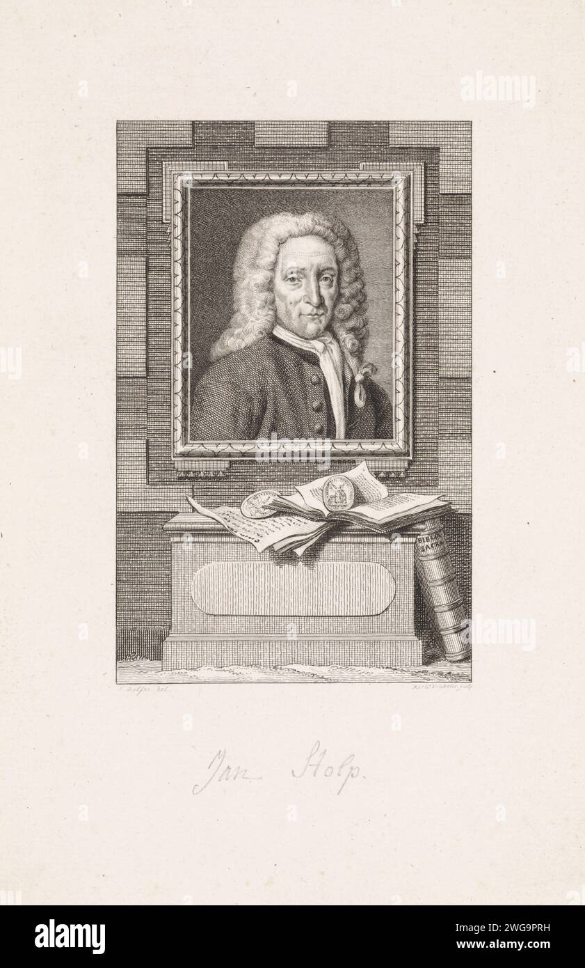 Portret Van Jan Stolp, Reinier Angle (I), After Abraham Delfos, 1788 ...