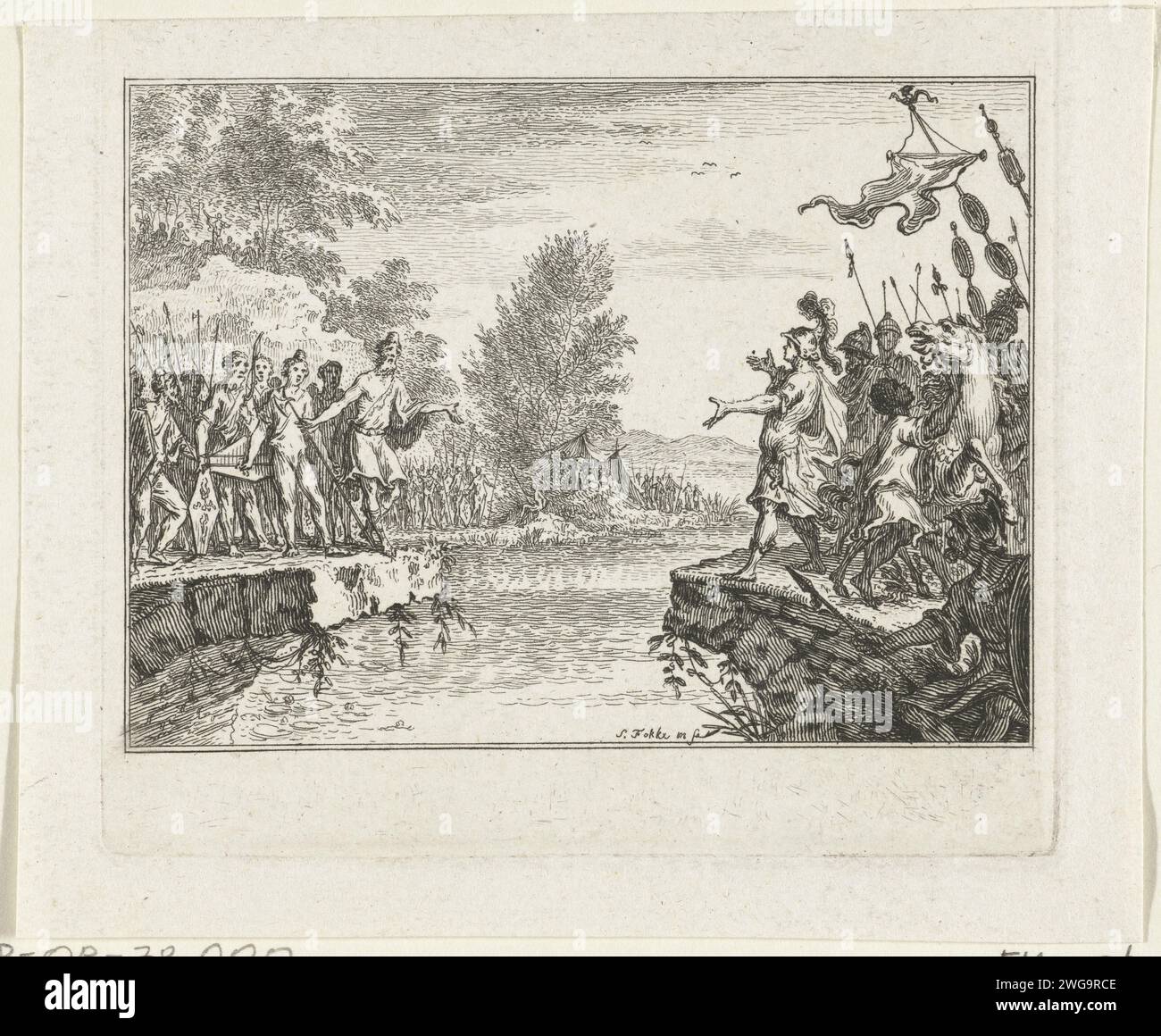 Civilis and Cerialis negotiate on the broken bridge, 69-70, 1782 - 1800 ...