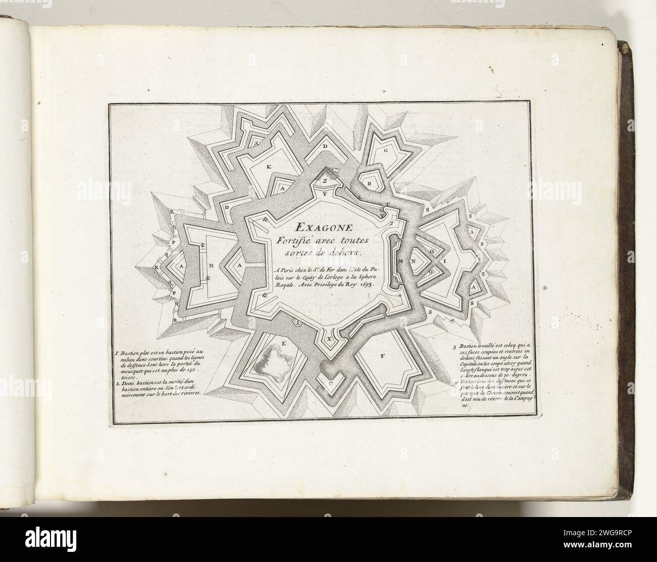 Fifth plate with the hexagon in fort construction, 1693, 1693 print ...