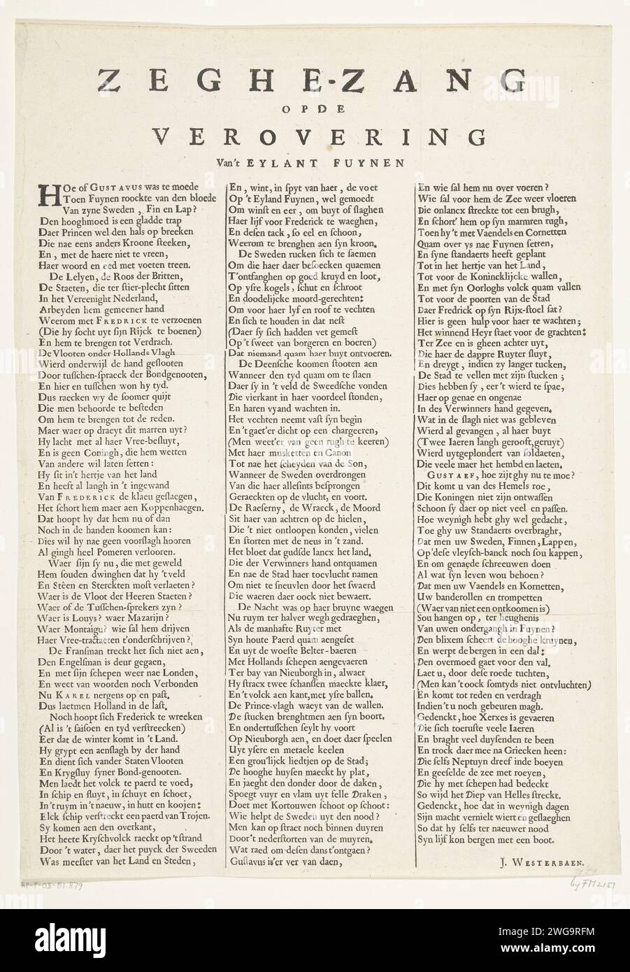 Victory on the conquest of the island of Funen, 1659, 1659 text sheet ...