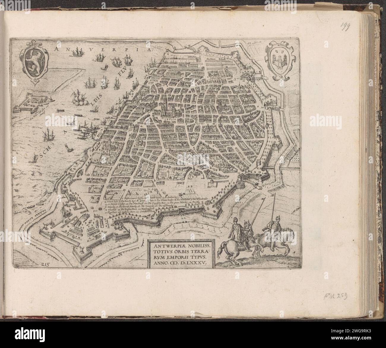 Plan van Antwerpen, 1585, 1587 - c. 1591 print Map of the city of ...