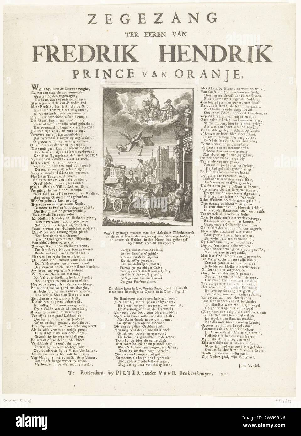 Frederik Hendrik enters The Hague triumphal wagon, 1629, 1721 print ...