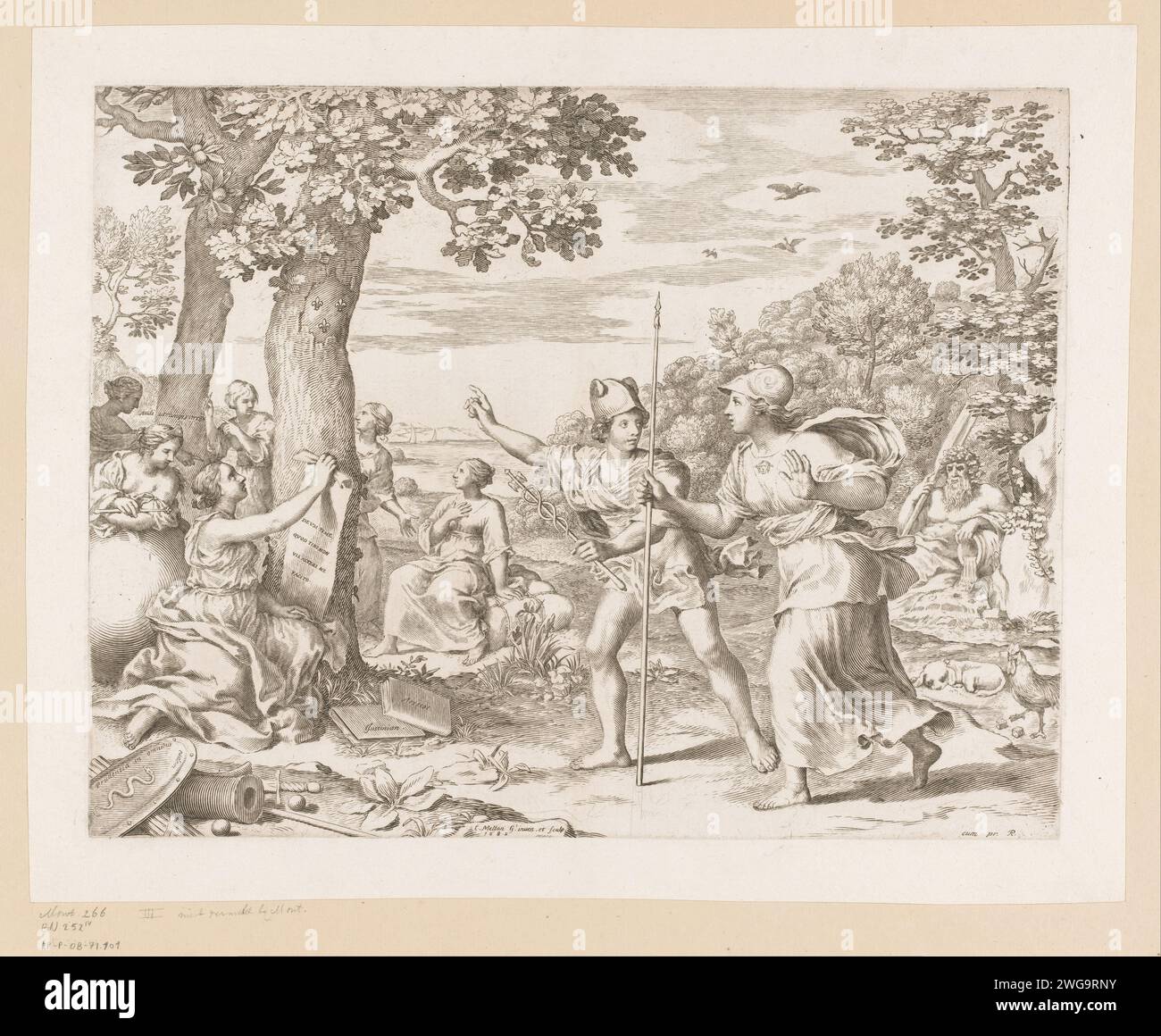 Allegory of the good governance of France, Claude Mellan, 1685 print ...