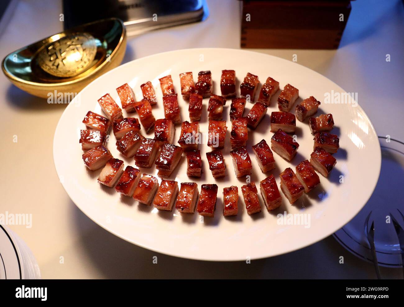 London, Britain. 2nd Feb, 2024. A Cantonese classic dish Roasted Char ...