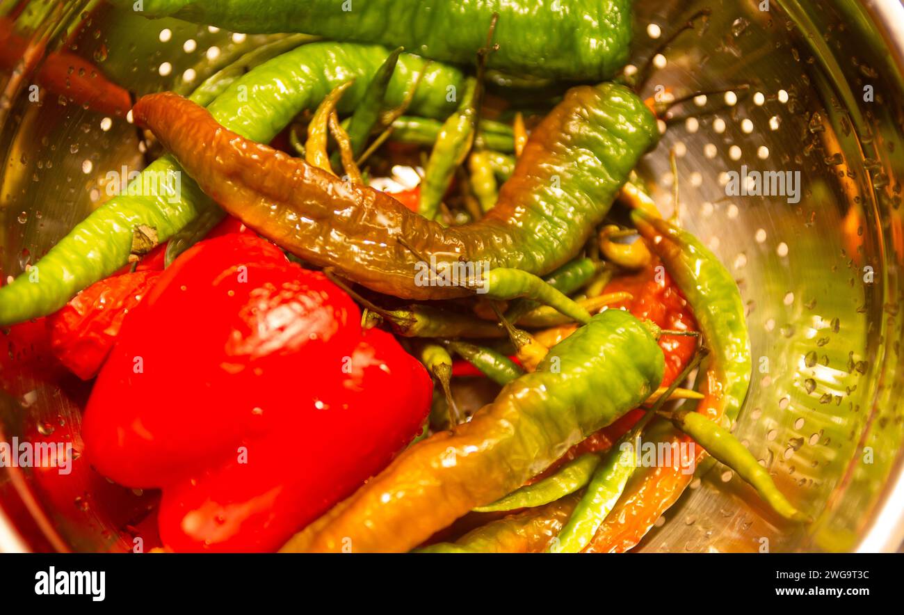 Mixture of a variety of Peppers Stock Photo - Alamy