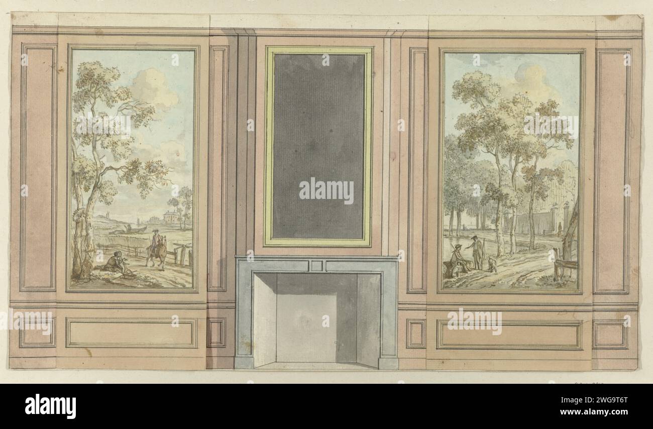 Design for a wall painting in the side room at Hendrik Wessels, c. 1780 ...