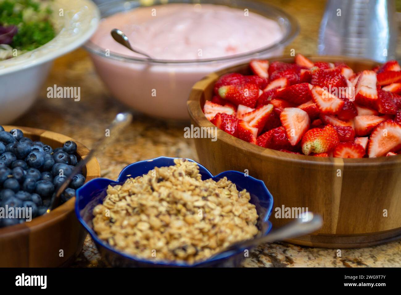 Granola Yogurt Bar with fruit Stock Photo - Alamy