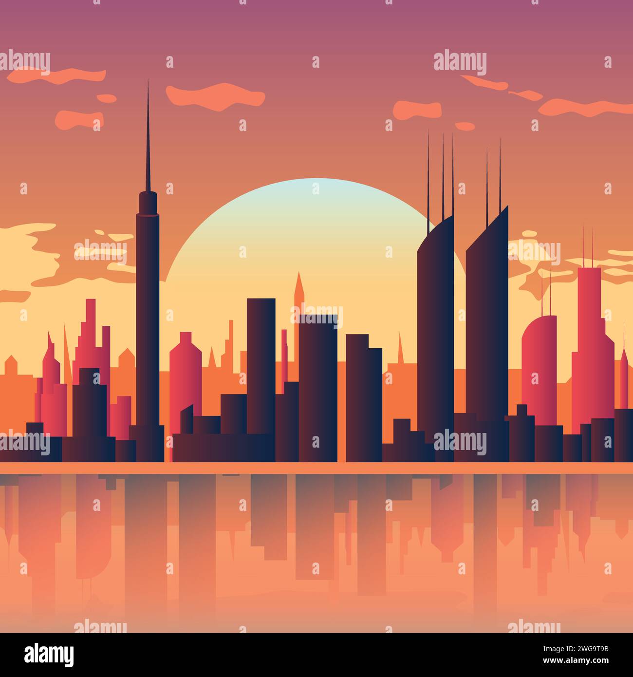 Dusk landmarks Stock Vector Images - Alamy