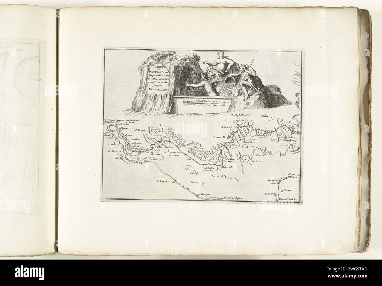 Map of the new channel from Pontgouin to Versailles (Part I), ca. 1702 ...