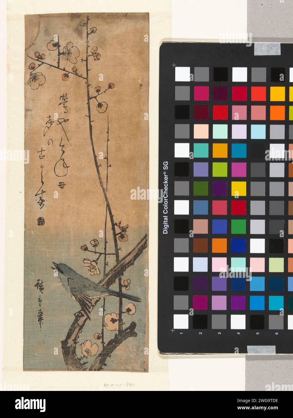 JapanSE Struikzanger Op Pruimentak, Met Haiku, Hiroshige (I), Utagawa ...