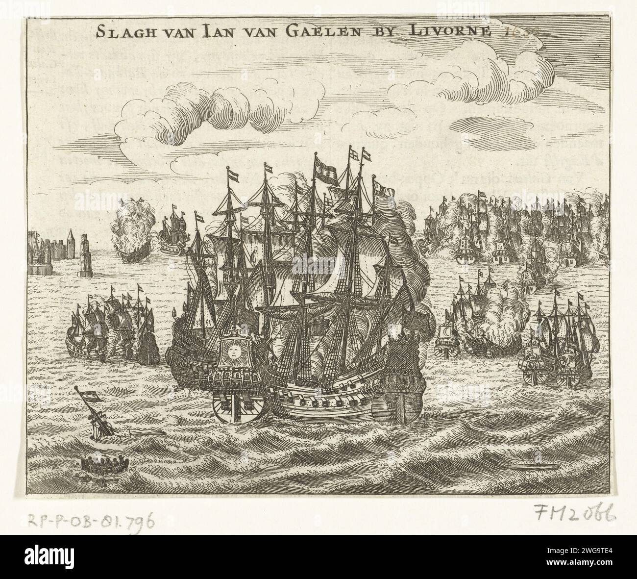 Sea battle at Livorno, 1653, 1662 - 1665 print The sea battle at ...