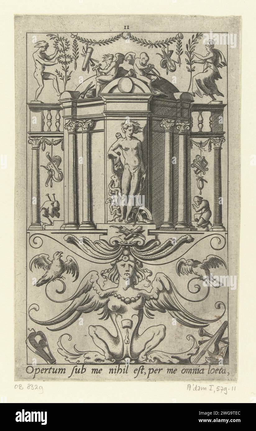 Apollo standing for a temple, 1551 - 1580 print At the bottom is a ...