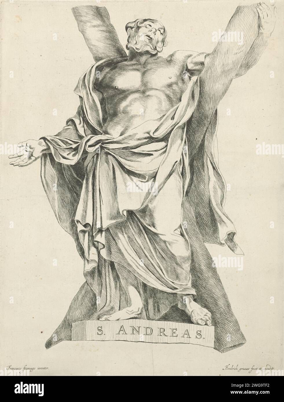 Heilige Andreas, Hendrick de Graauw, After François du Quesnoy, c. 1637 ...