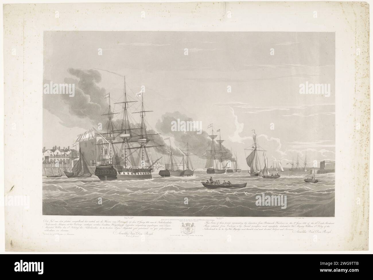Departure of twelve Dutch merchant ships from the port of Portsmouth ...