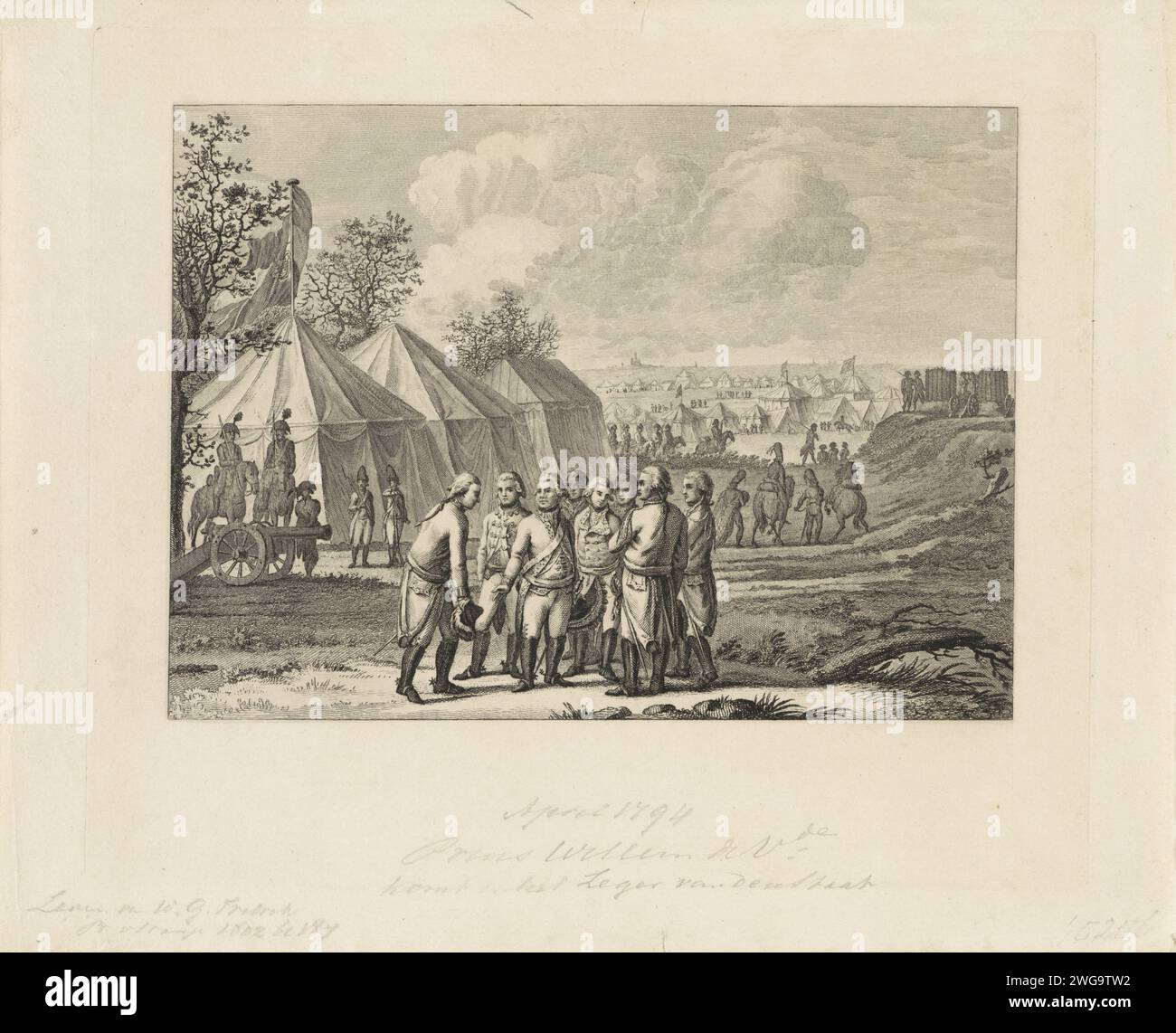 Willem V with his sons in the army camp, 1794, Cornelis Brouwer, After ...