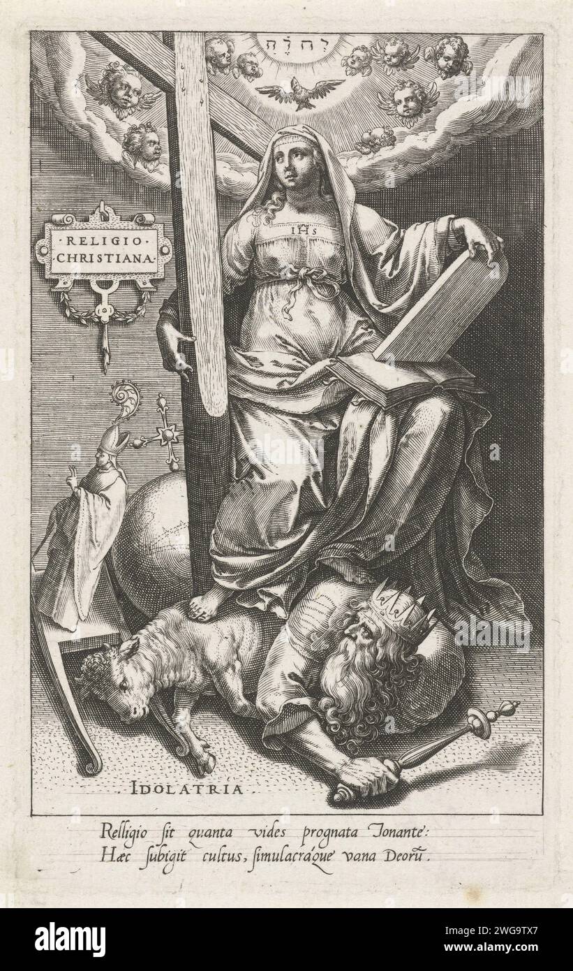 Christian religion (Religio Christiana) overcomes idolatry (Idolatria ...